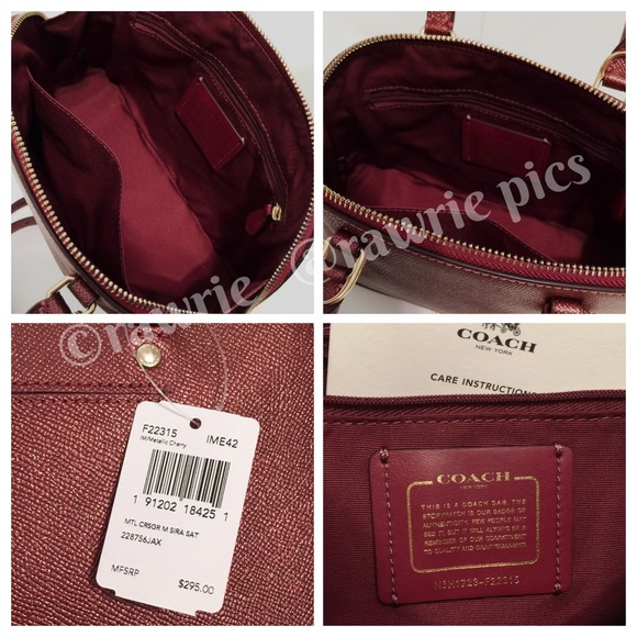 Coach | Bags | New Coach Metallic Leather Mini Sierra Satchel | Poshmark